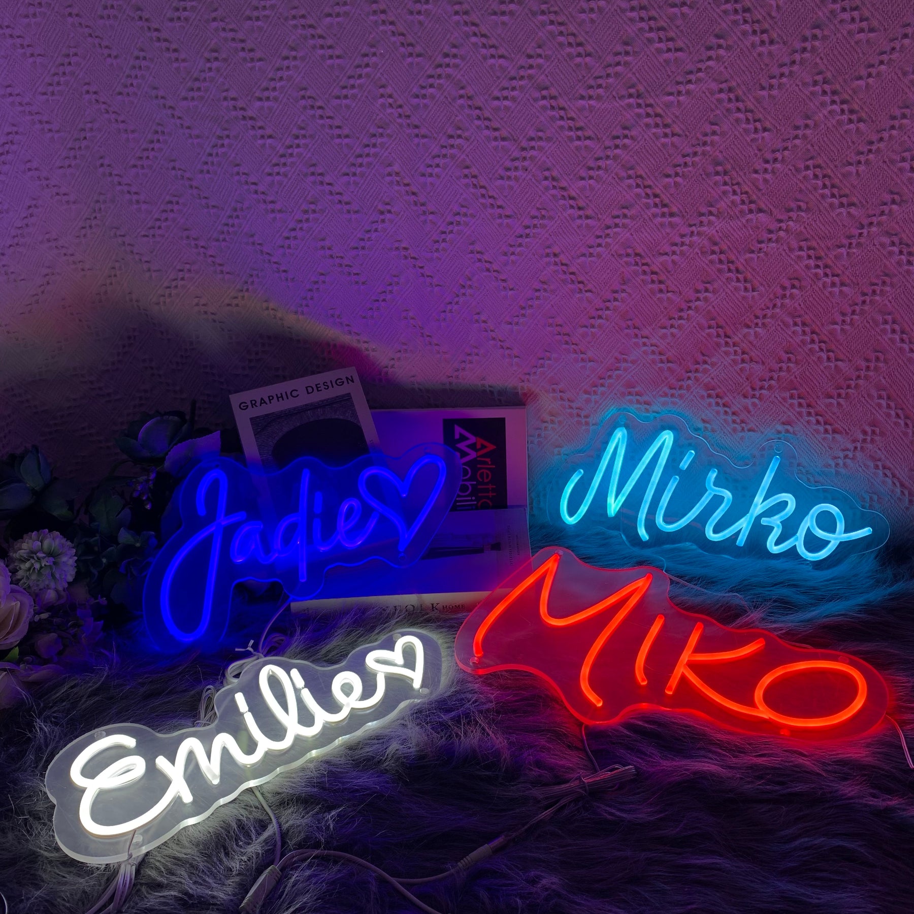 SELICOR Custom Name Neon Sign With Neon Pattern