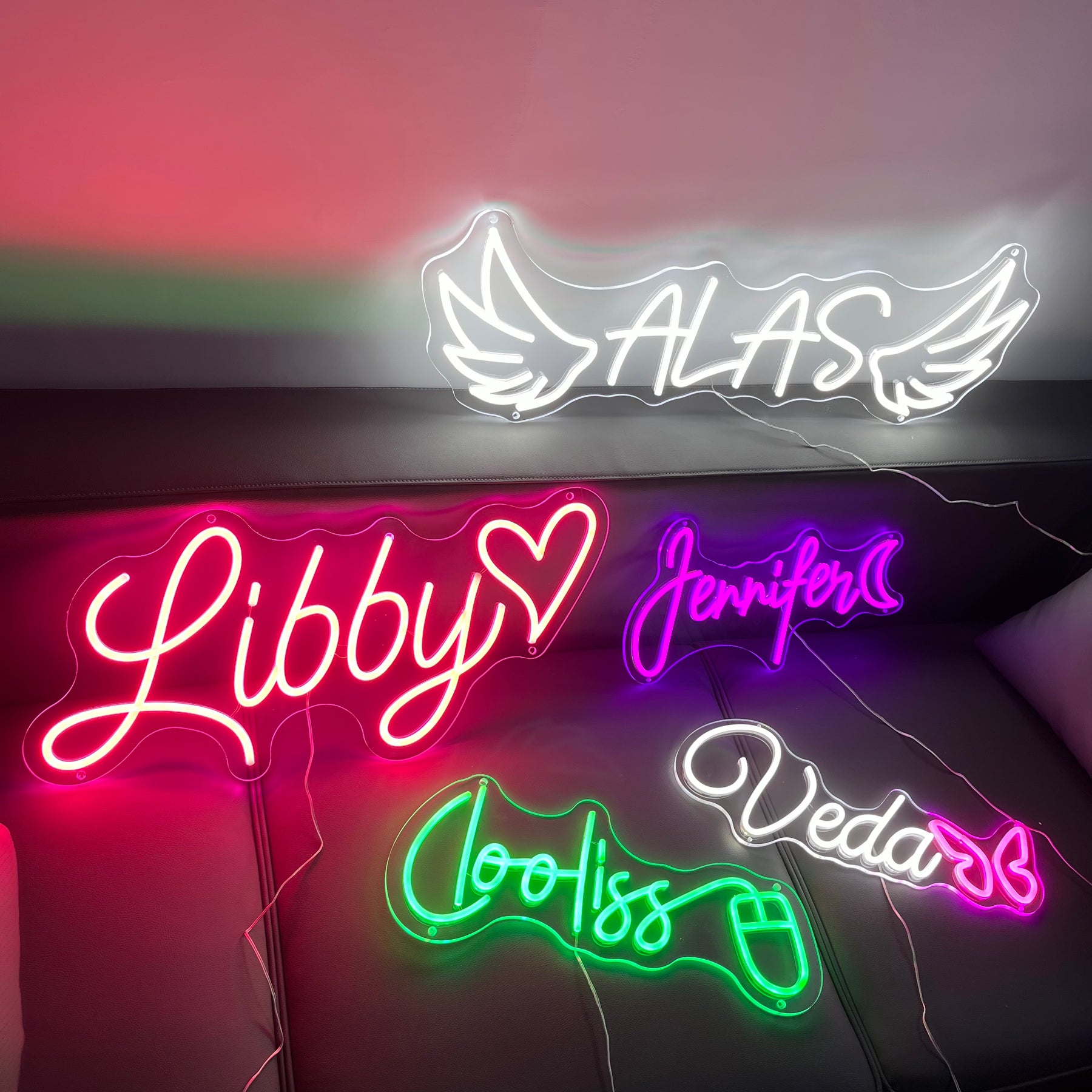 SELICOR Custom Name Neon Sign With Neon Pattern